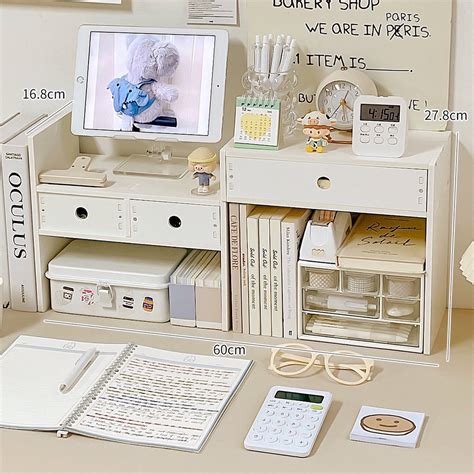 Yiwushop ปลีก ส่ง ชั้นเก็บของเอนกประสงค์ กล่องไม้จัดระเบียบโต๊ะ ชั้นวางปากกา กล่องจัดระเบียบโต๊ะ