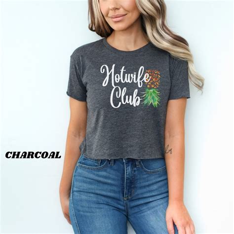 Hotwife Club Crop Top Upside Down Pineapple Tshirt Slut Whore Wear Tee Gangbang Wife Bbc Cuckold