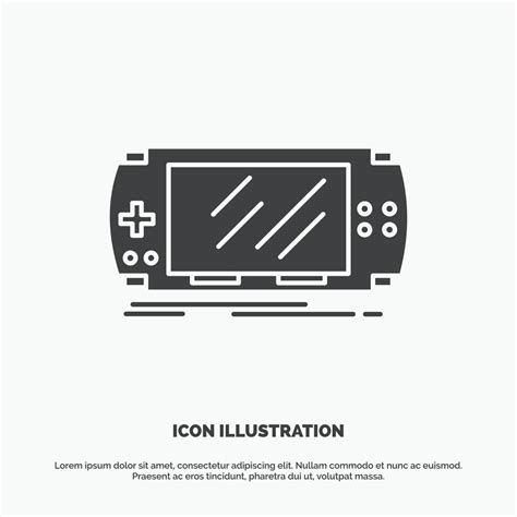 Console Device Game Gaming Psp Icon Glyph Vector Gray Symbol For