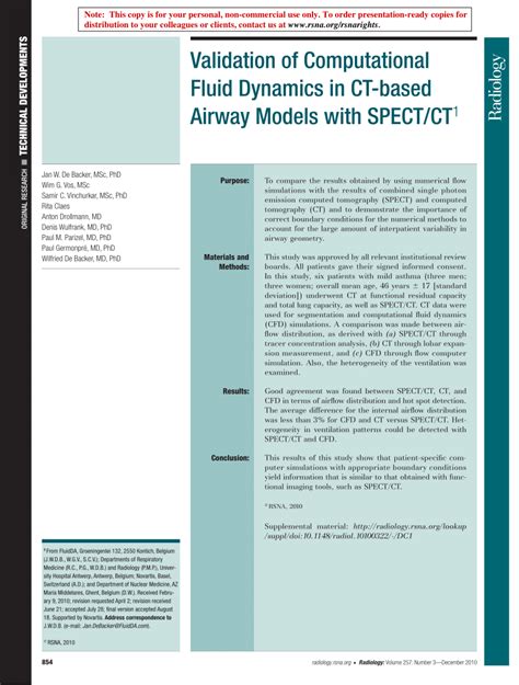 pdf validation of computational fluid dynamics in ct based airway