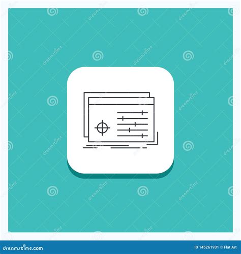Round Button For File Object Processing Settings Software Line Icon Turquoise Background