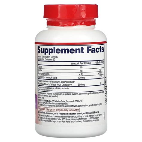 Azo Cranberry Urinary Tract Health 100 Softgels