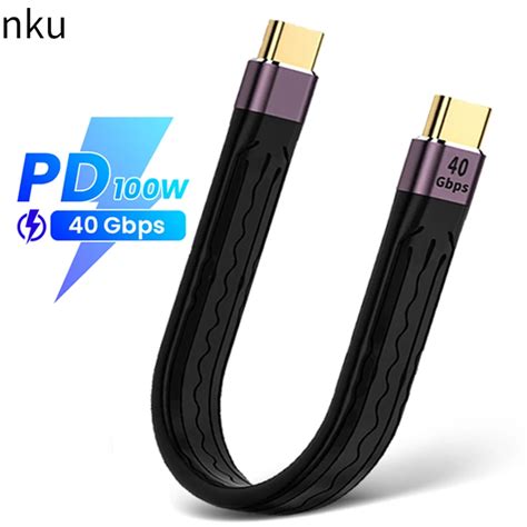 Ta Nabilir Tip C 100W H Zl Arj Cep Telefonu Kablosu USB C USB4 40Gbps 4K