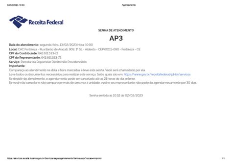 Agendamento Danielle Receita Federal Pdf