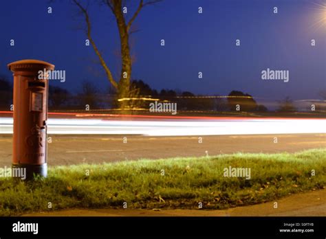 Night Post Box Stock Photo Alamy