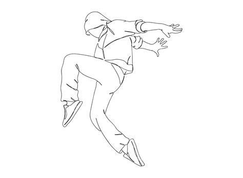 Premium Vector Hip Hop Dancer Single Line Art Drawing Continues Line