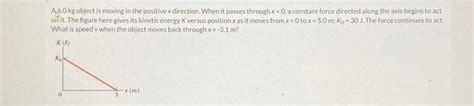 Solved A 6 0 Kg Object Is Moving In The Positive X