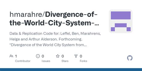 Github Hmarahredivergence Of The World City System From National