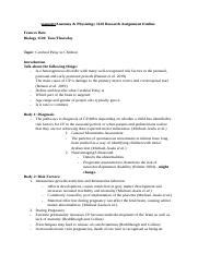 Cerebral Palsy Outline Docx MamottrAnatomy Physiology Research Assignment Outline