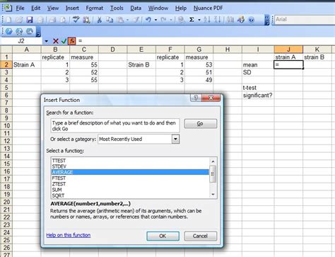Adams Stuff Doing A Simple T Test In Microsoft Excel