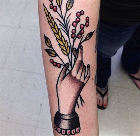American Traditional Wheat Tattoo American Traditional Tattoo Of A Hand Vintage Tattoo Tat Tat