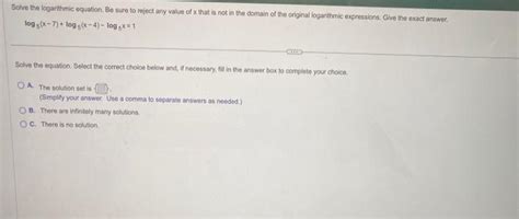 Solved Ln X−2 −ln X 8 Ln X−1 −ln X 12 Solvo The Equalion