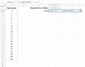 How To Calculate Standard Error Of The Mean In Google Sheets