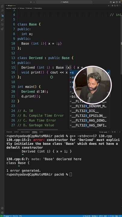 Base Class Constructor Explicit Call In C Youtube