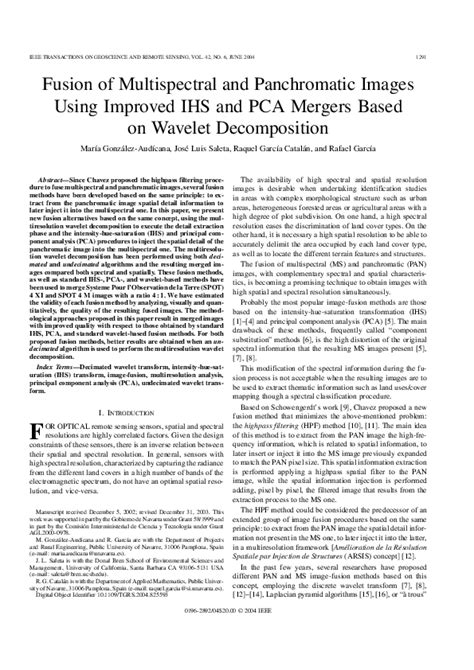 Pdf Fusion Of Multispectral And Panchromatic Images Using Improved Ihs And Pca Mergers Based