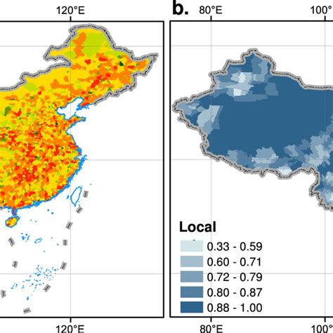 geographically weighted regression fit residuals in counties a and