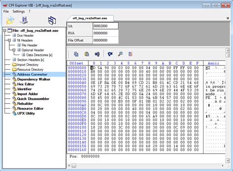 cff explorer life in hex