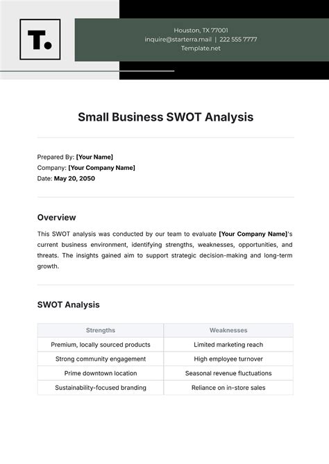 Free Swot Analysis Templates Editable And Printable