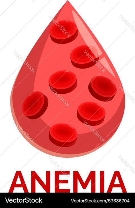 Blood Drop Showing Low Red Cells Count Royalty Free Vector