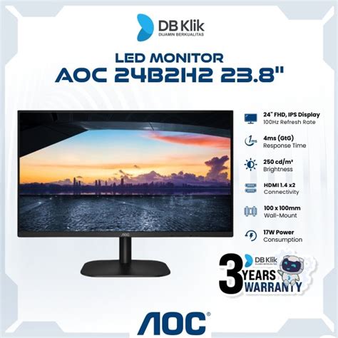 Jual Led Monitor Aoc B H Hz Ips Fhd Ms Hdmi B H