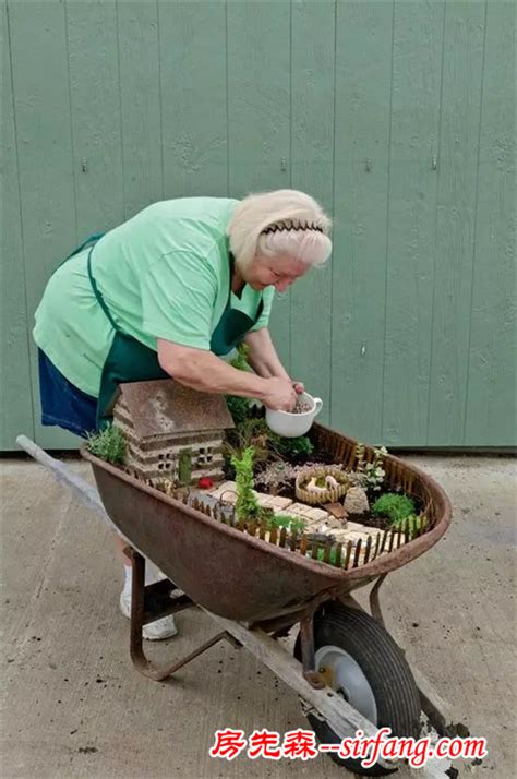 八十岁老奶奶，亲手教你做一个手推车上的微缩花园 装修设计 房先森互联网家装