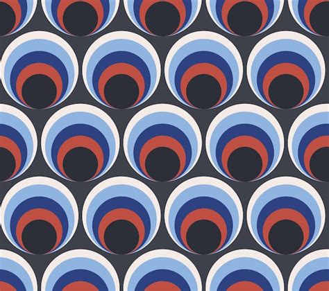 Premium Vector Colorful Circles Abstract Seamless Pattern Retro 70s Nostalgic Geometric Vector