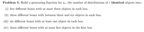 Solved Problem 5 Build A Generating Function For Ar Th