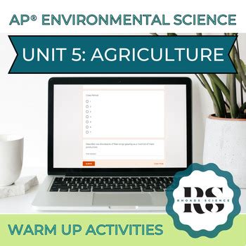 AP Environmental Science Unit Warm Ups Agriculture Unit Activities