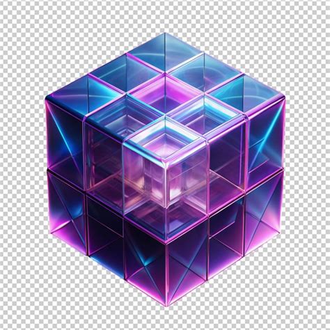 Premium PSD A Colorful Cube With Lights