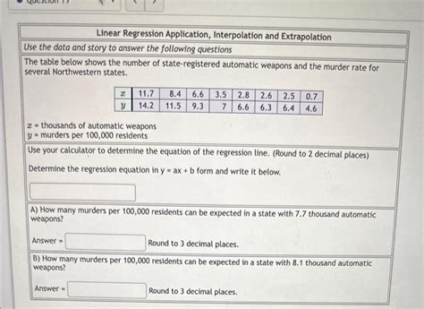 Solved Linear Regression Application Interpolation And