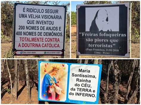 Intolerância Religiosa Placas Com Mensagens Polêmicas Para Católicos