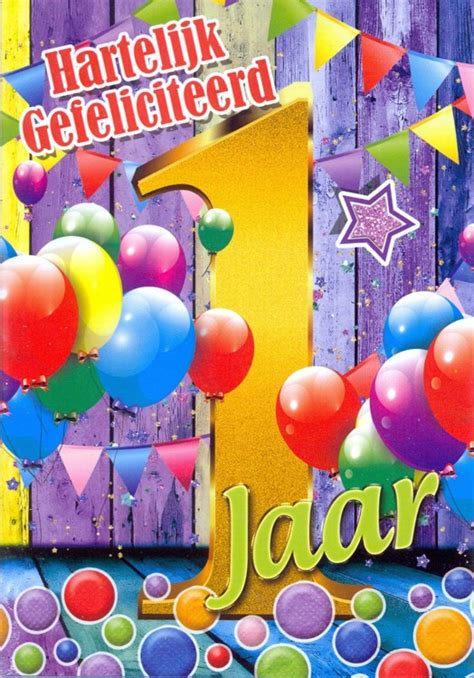 Wenskaart Gefeliciteerd 1 Jaar D4032 157