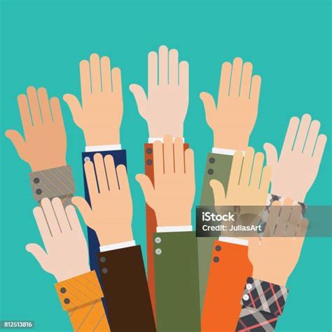 국제 손을 발생합니다 투표 손입니다 선거 개념입니다 벡터 일러스트 레이 션 군중에 대한 스톡 벡터 아트 및 기타 이미지 군중 디자인 모임 Istock