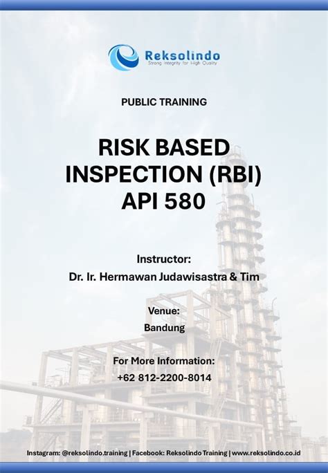 Public Training Risk Based Inspection Rbi Api 580 Reksolindo
