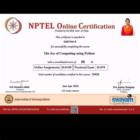 Geetha R On Linkedin Nptel Pythonprogramming Certificate