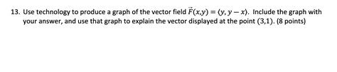 Solved Use Technology To Produce A Graph Of The Vector Field Chegg Com