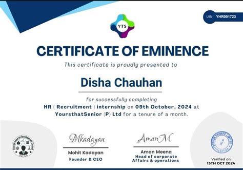 Disha Chauhan On Linkedin Internship Hr Yourthsatsenior Learning