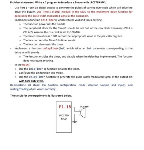 Solved Problem Statement Write A C Program To Interface A