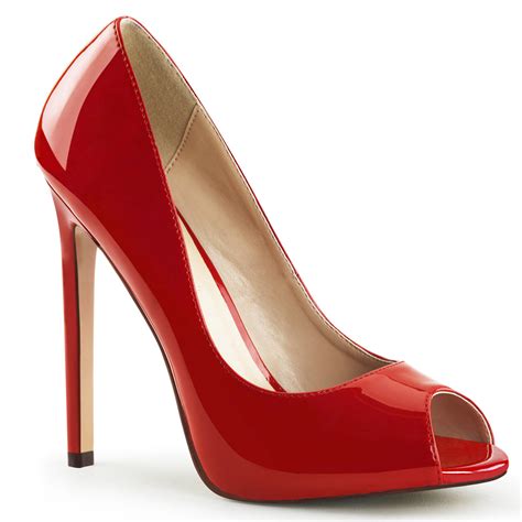 Secretarial Seduction Peep Toe Pump Sexy Peep Toe High Heels 5 Inch Stiletto Heel