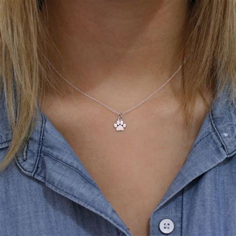 Buy Paw Print Necklace Sterling Silver Paw Print Necklace Tiny Pawprint