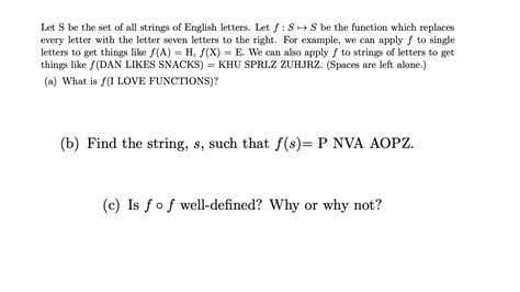 Solved Let S Be The Set Of All Strings Of English Letters Chegg