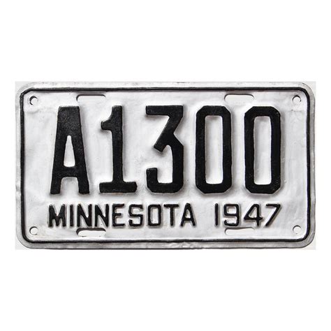 1947 Minnesota License Plate A1300 Vintage Mn Plates