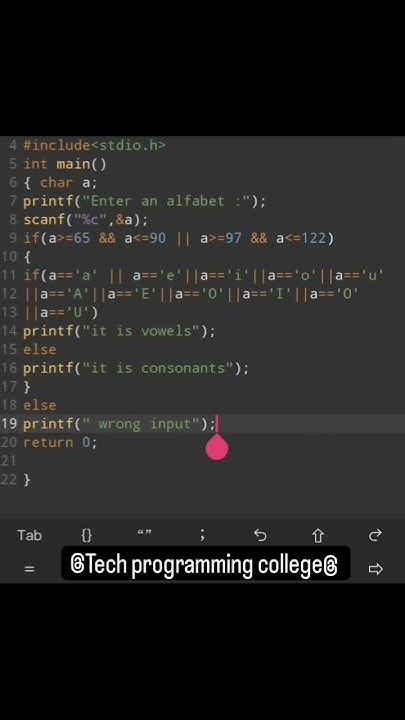 C Programming Language Check Consonants And Vowels By C Language