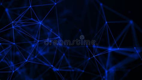 Abstract Digital Connection Moving Dots And Lines Technology