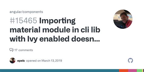 Importing Material Module In Cli Lib With Ivy Enabled Doesnt Work