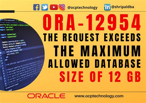 Ora The Request Exceeds The Maximum Allowed Database Size