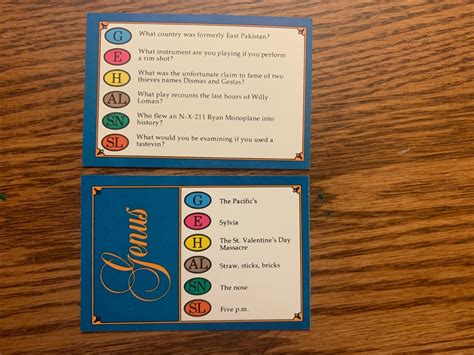 Trivial Pursuit Card