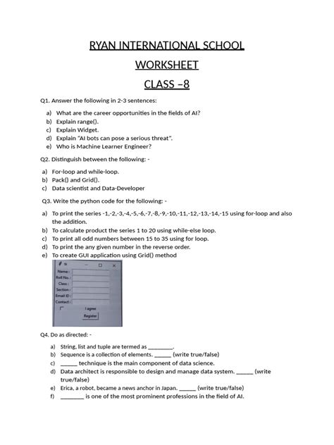 Class 8 Computer Worksheet Final Examination 2024 2025 Pdf