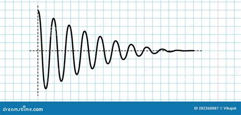 Sinusoid Fading Signal Black Curve Sound Wave Voice Or Music Audio Concept Pulsating Line