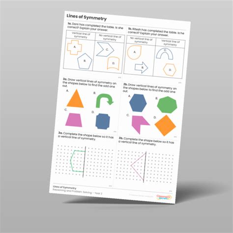 Year 2 Lines Of Symmetry Reasoning And Problem Solving Resource Classroom Secrets